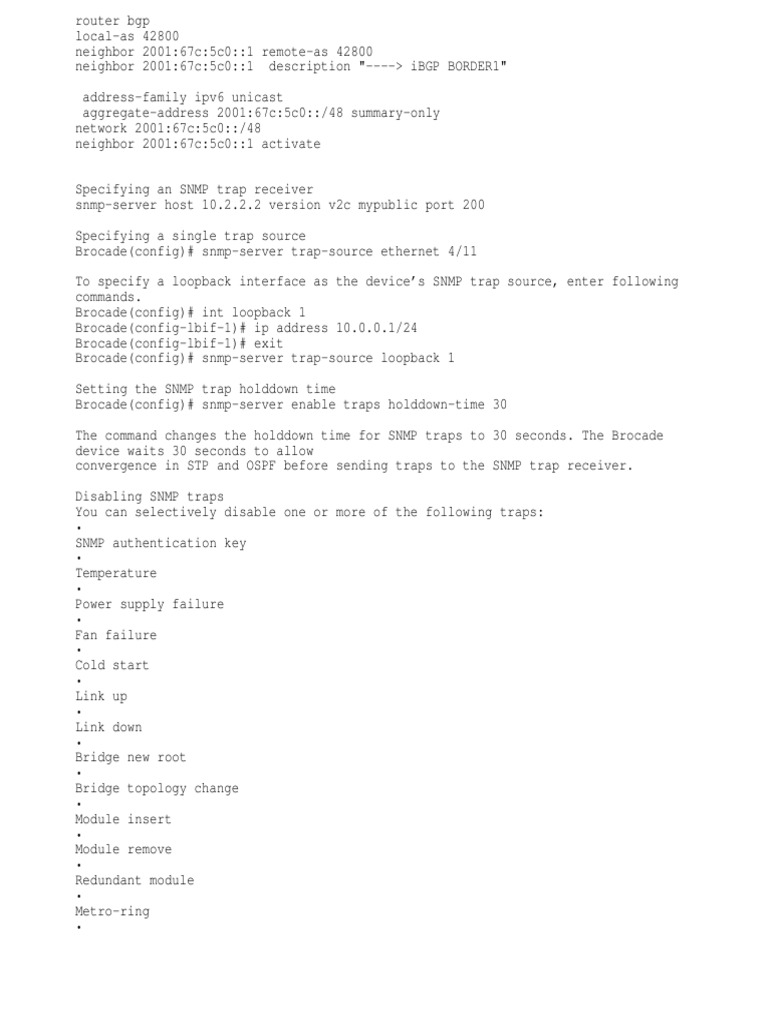 Note Brocade CER2024C | PDF | Command Line Interface | Ip Address
