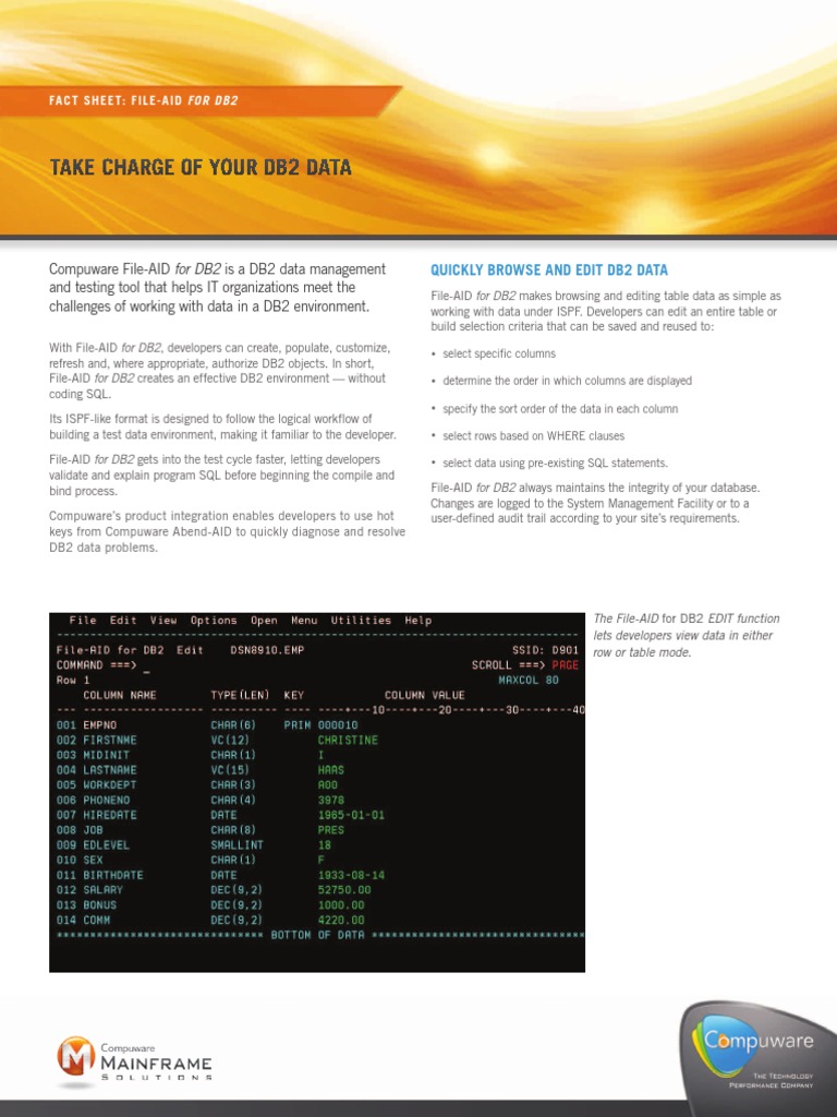 FileAidForDB2 | Ibm Db2 | Sql