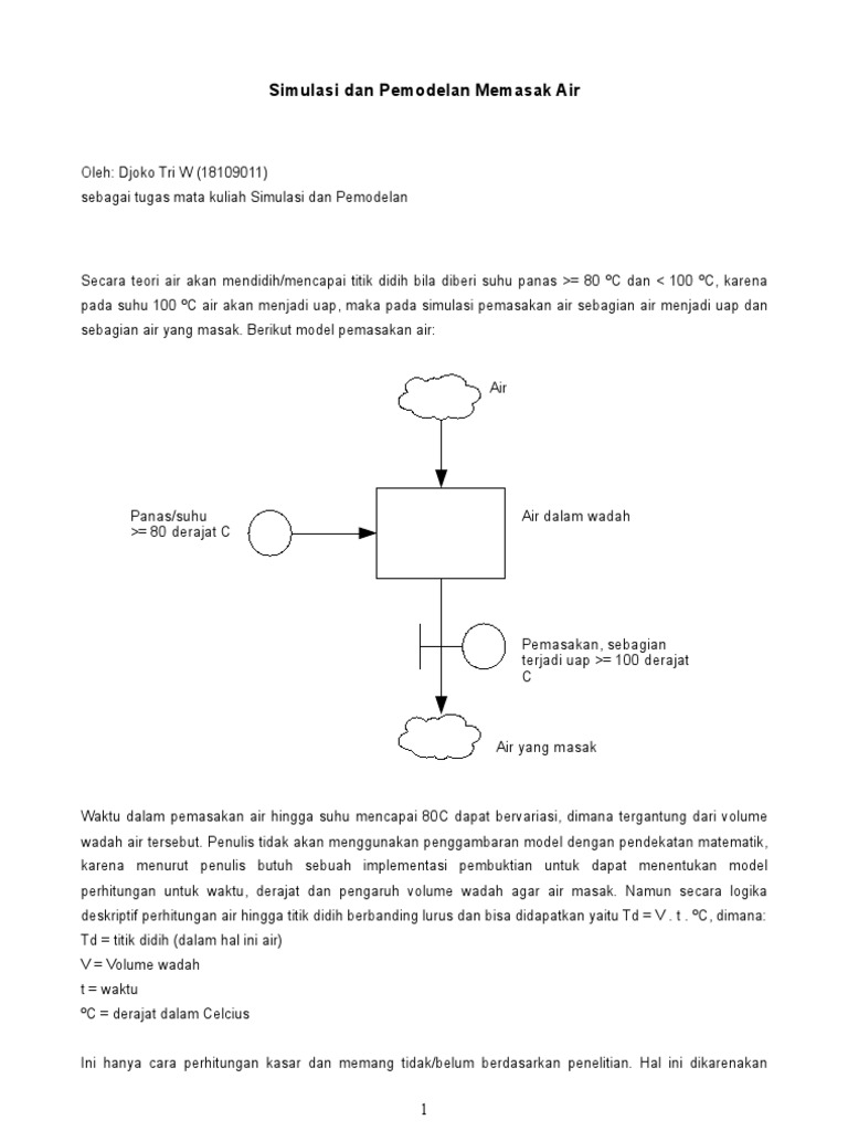 Simulasi Pemodelan Memasak Air | PDF