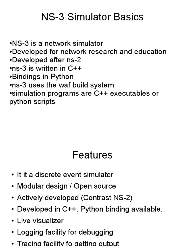 NS-3 Simulator Basics | PDF | Routing | Software Engineering