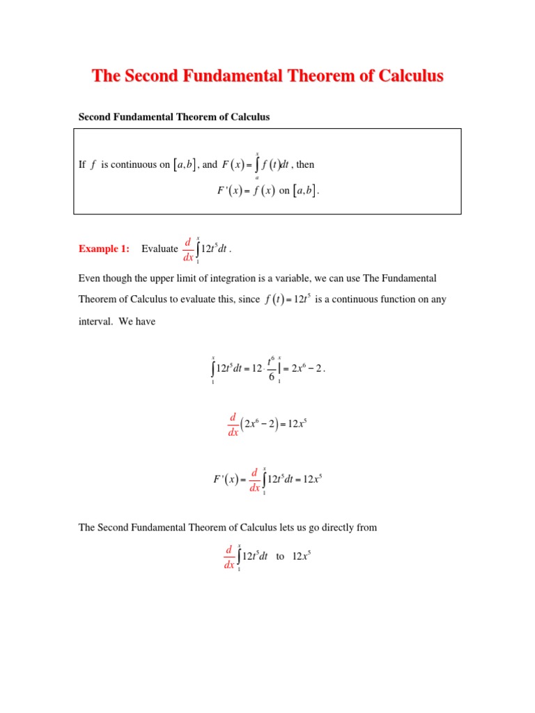 The Fundamental Theorem of Calculus 4.4 - D-1 | PDF | Integral | Calculus