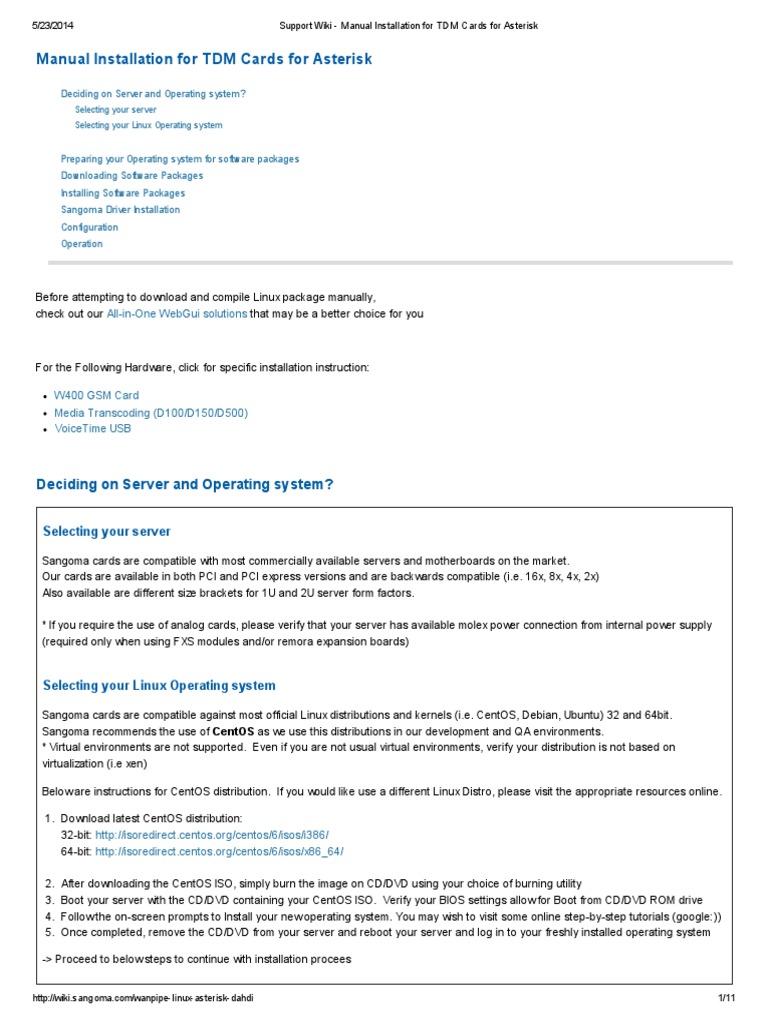 Support Wiki - Manual Installation For TDM Cards Wanpipe For Asterisk ...