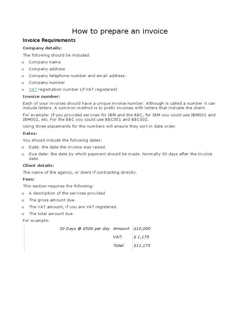 How to Prepare an Invoice | Invoice | Cheque
