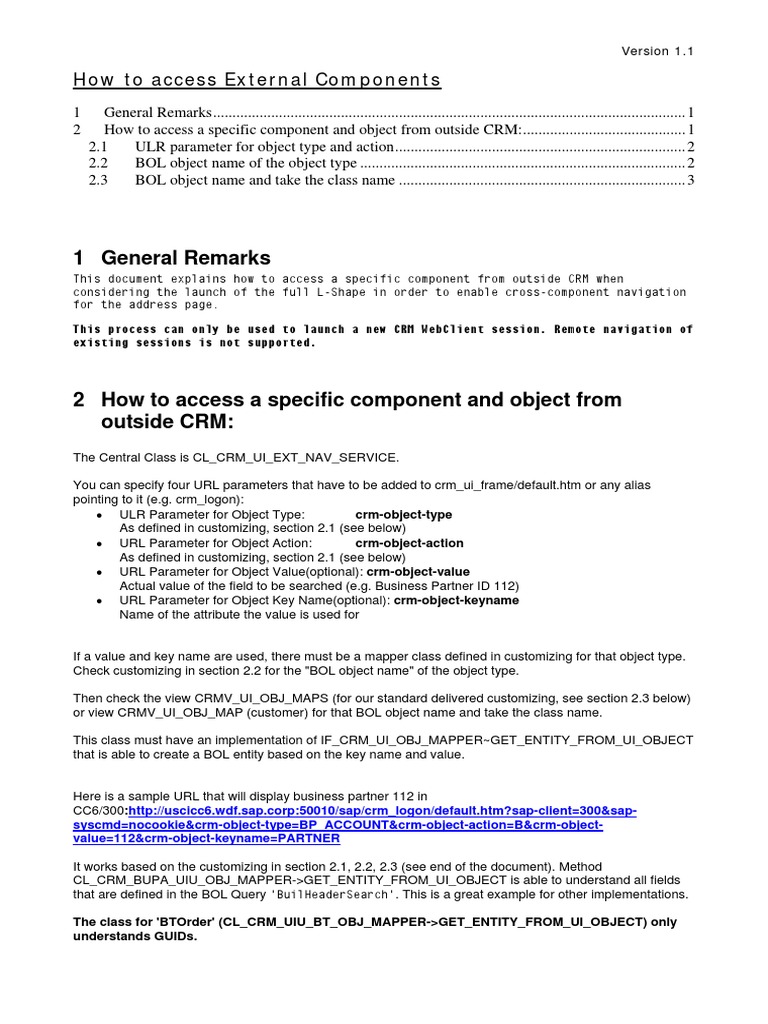 Accessing CRM External Components Guide | PDF | Object (Computer ...