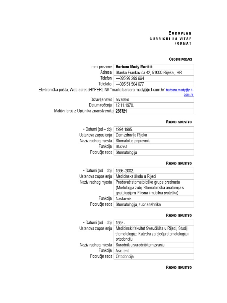 Barbara CV HR | PDF