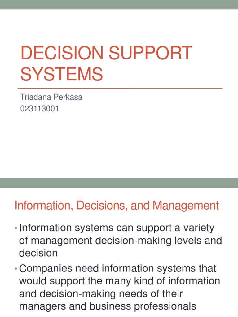 Decision Support Systems | PDF | Decision Support System | Information System