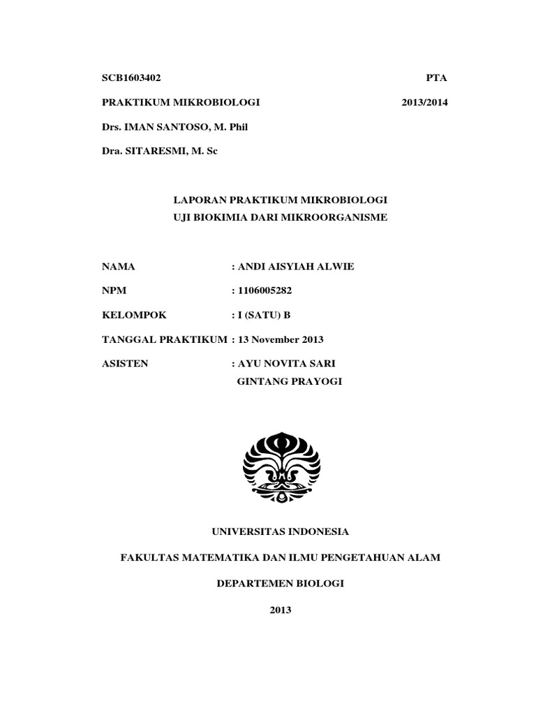 Laporan Mikro 7 UJI BIOKIMIA | PDF