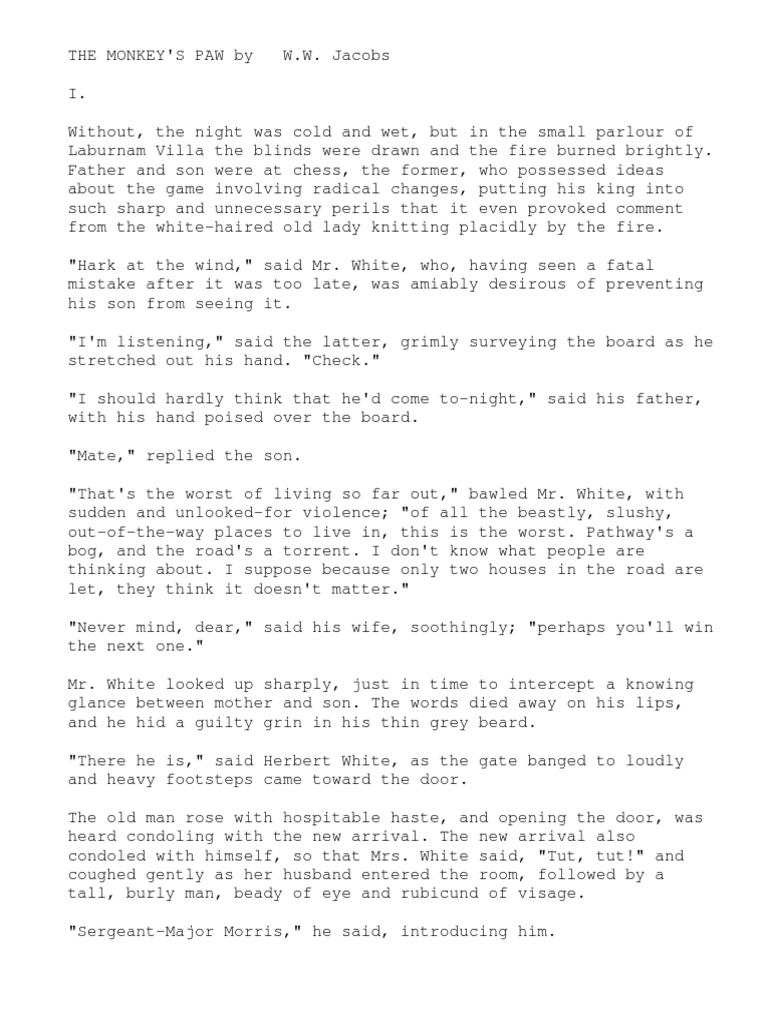 S1 The Monkey's Paw PDF | PDF | Nature