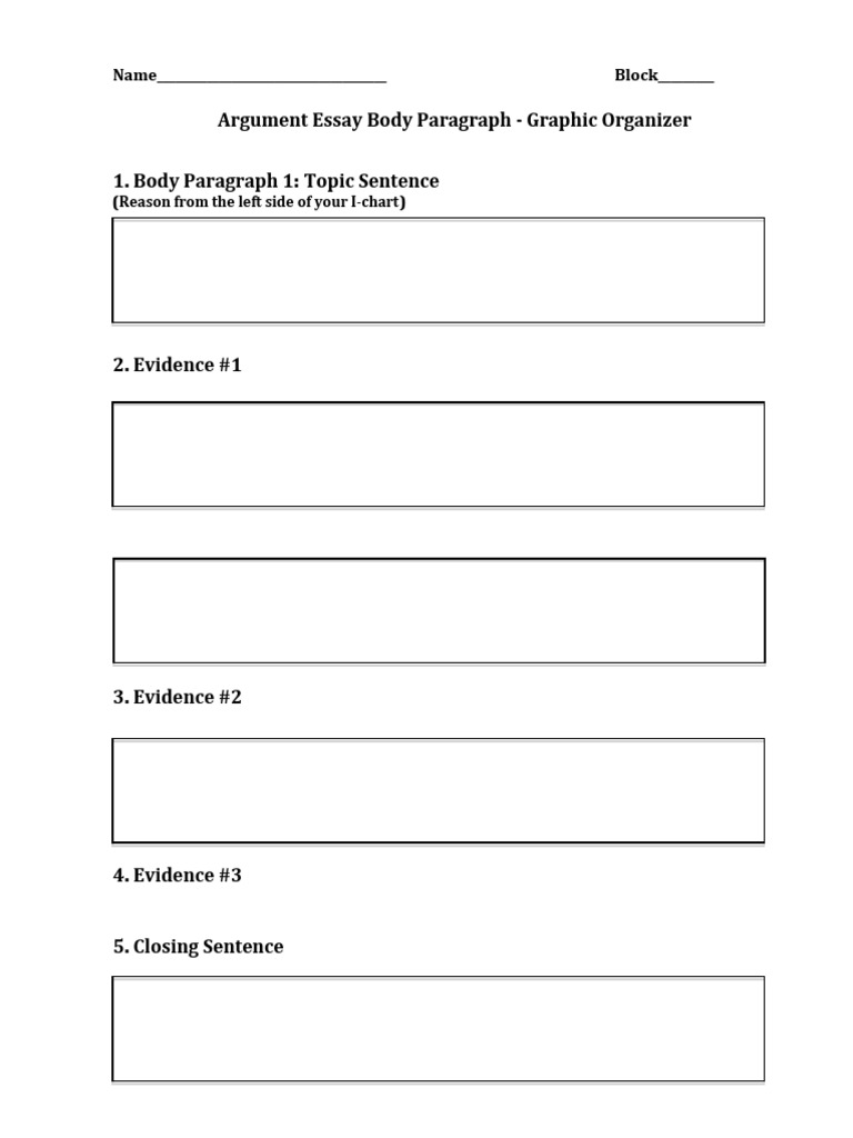 Body Paragraph Graphic Organizer | PDF | Teaching Methods & Materials ...