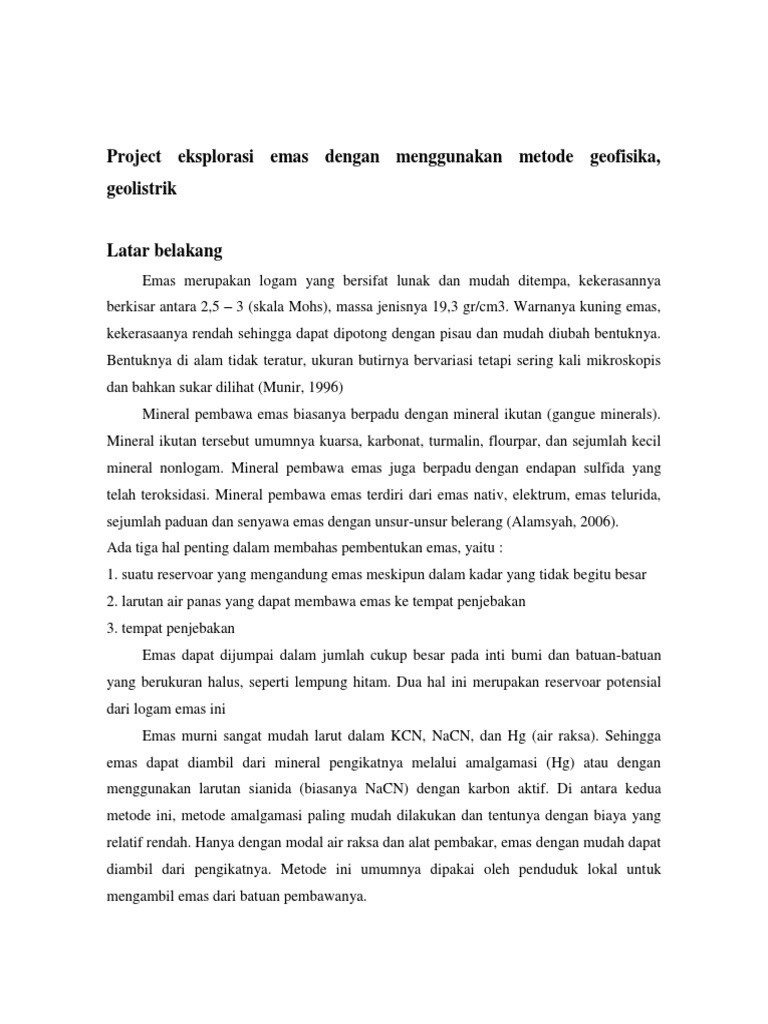 Project Eksplorasi Emas | PDF