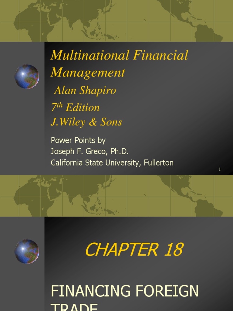 Multinational Financial Management: Alan Shapiro 7 Edition J.Wiley ...