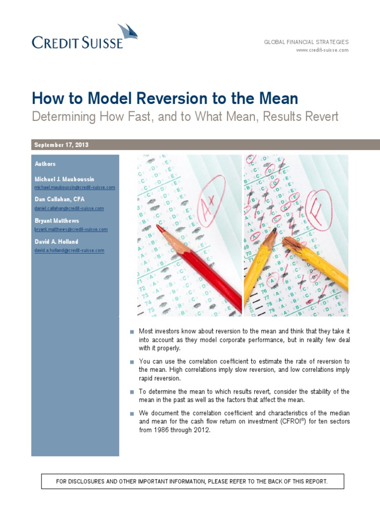 How To Model Reversion To The Mean - Determining How Fast, and To What ...