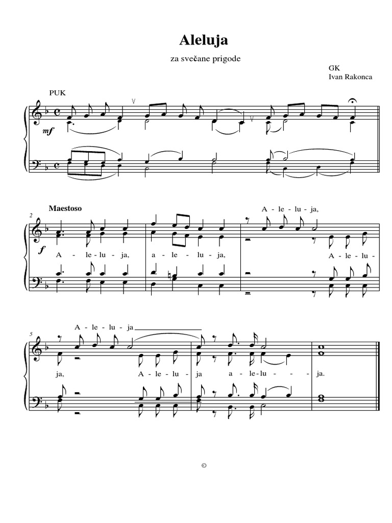 Svečani Aleluja - I. Rakonca | PDF