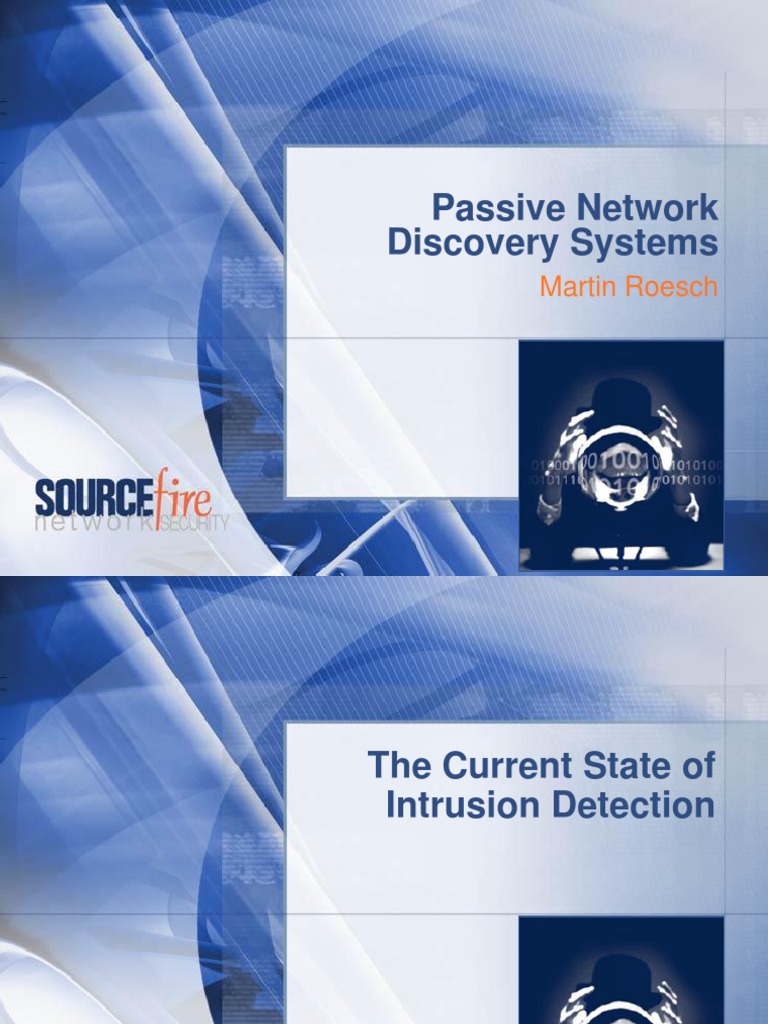 Passive Network Discovery Systems: Martin Roesch | PDF | Computer ...