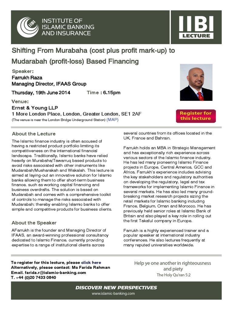 Shifting From Murabaha (Cost Plus Profit Mark-Up) To Mudarabah (Profit ...