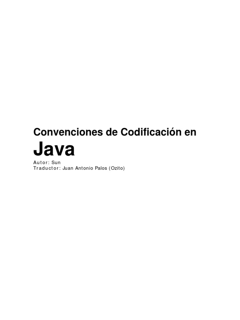 Convenciones de Codificación en Java | PDF | Java (lenguaje de programación) | C