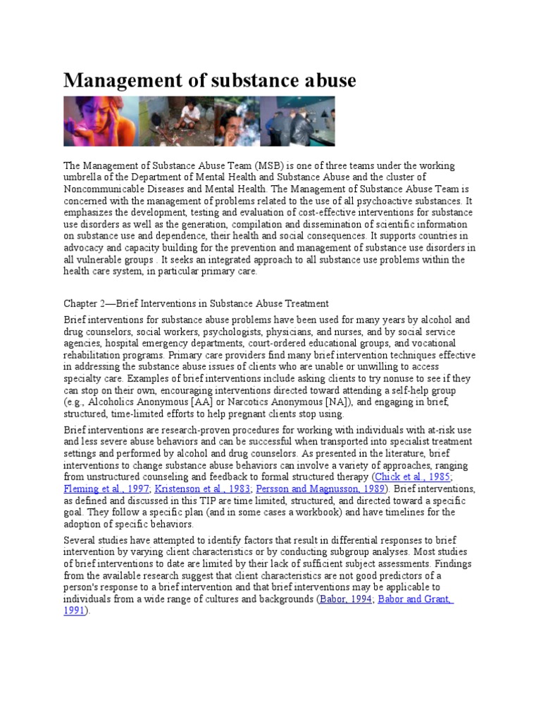 Effective Brief Interventions in Substance Abuse | PDF | Alcoholism ...
