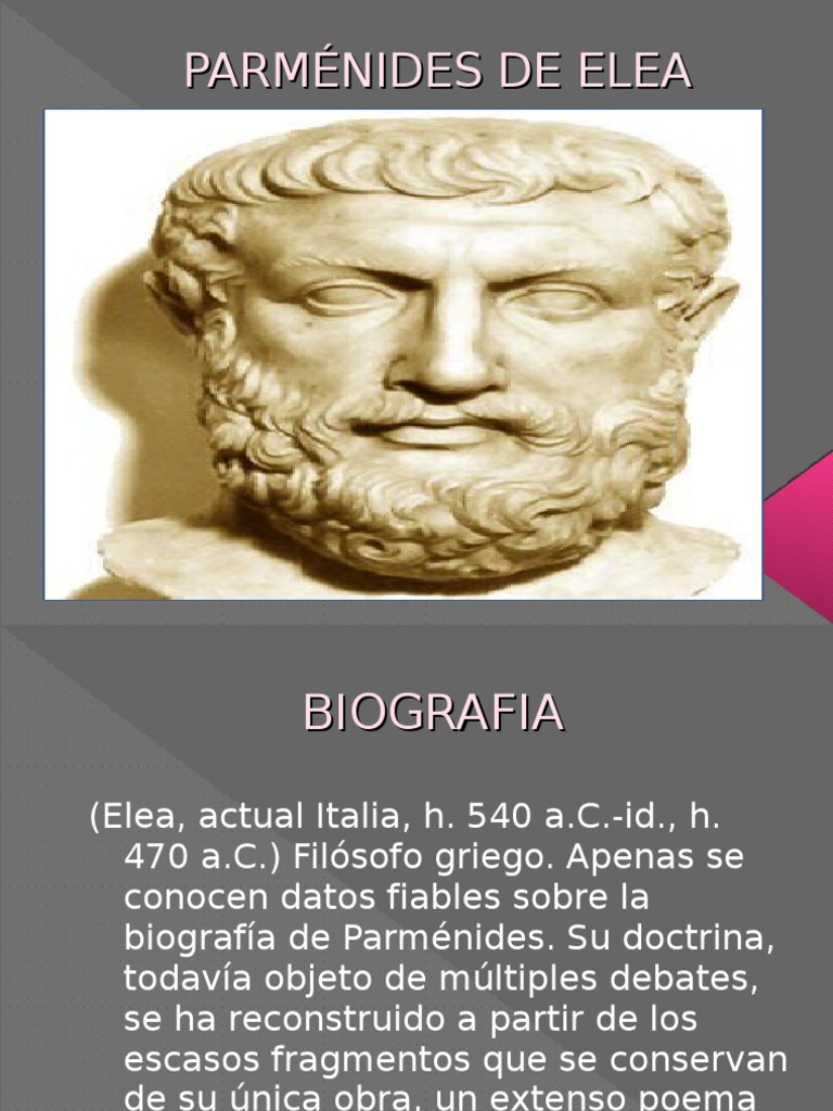 Parménides de Elea | PDF | Movimientos filosóficos | Teorías filosóficas