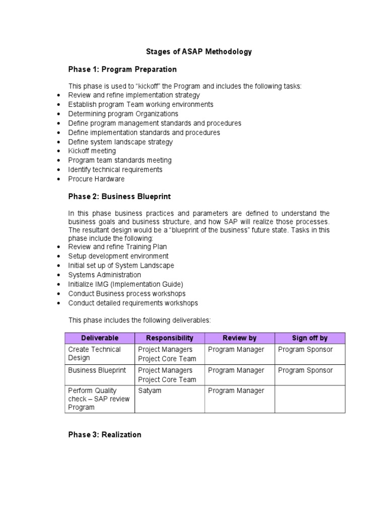 ASAP Phases & Deliverables | PDF | Computing | Systems Engineering