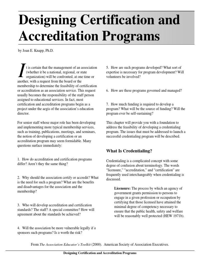 Designing (Accrediation Program | PDF | Professional Certification ...
