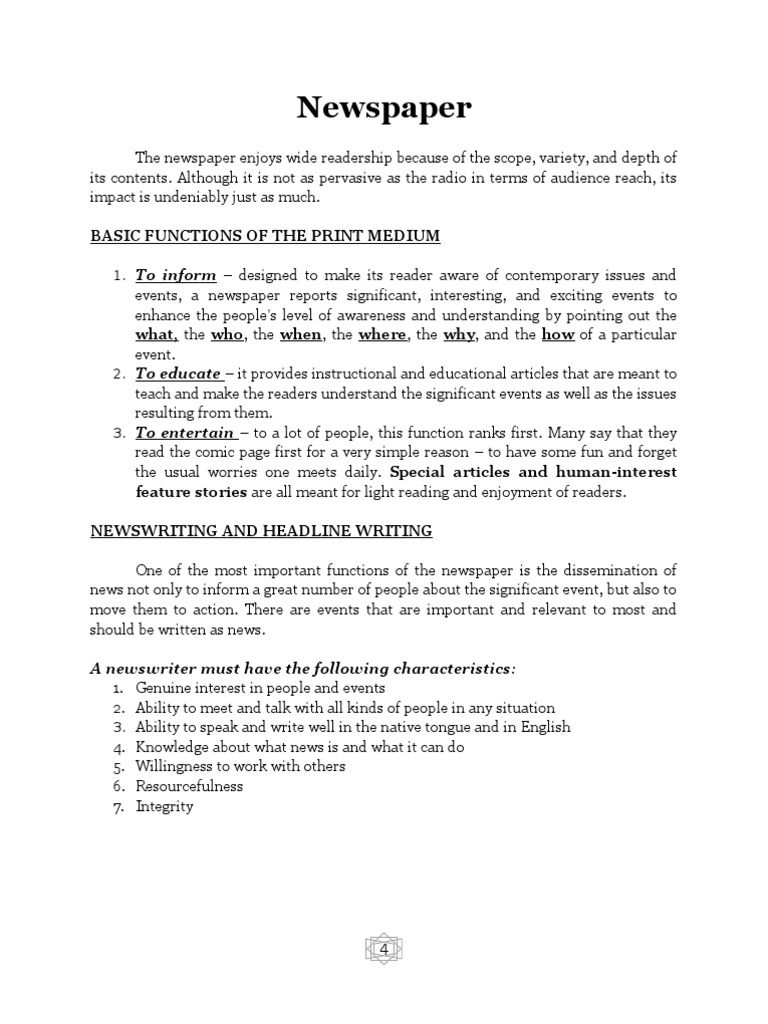 Newswriting and Headline Writing Tips | PDF | News | Newspapers