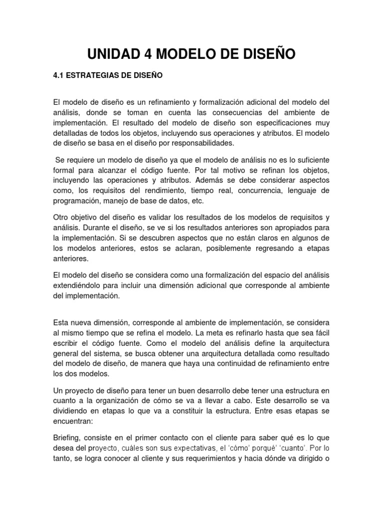 Unidad 4 Modelo de Diseño | PDF | Objeto (informática) | Programación ...