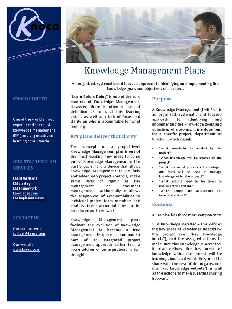 Knowledge Management Plans | PDF | Knowledge Management | Knowledge