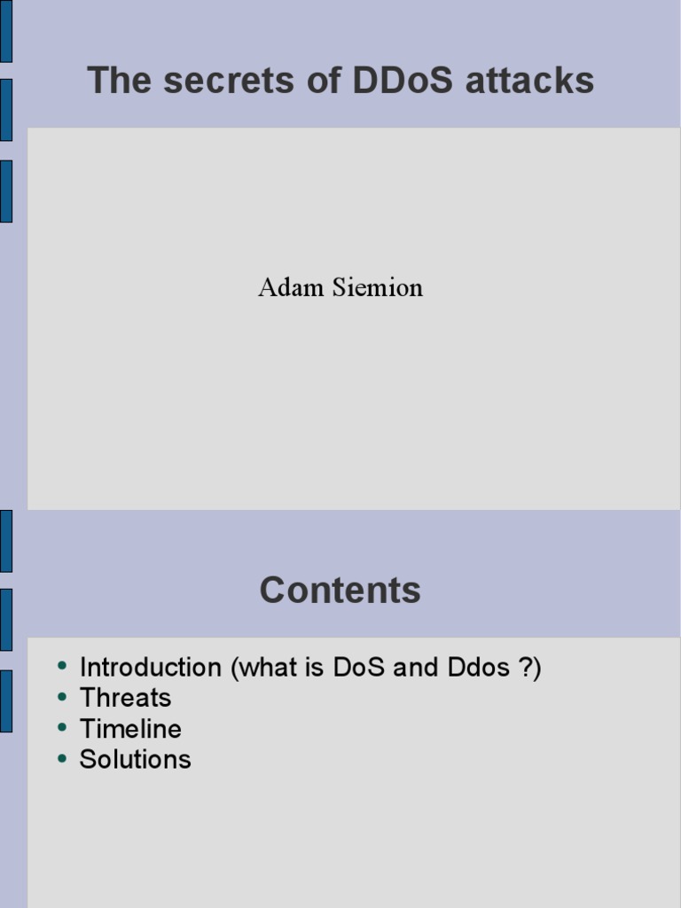 The Secrets of DDos Attacks | PDF | Denial Of Service Attack | Software