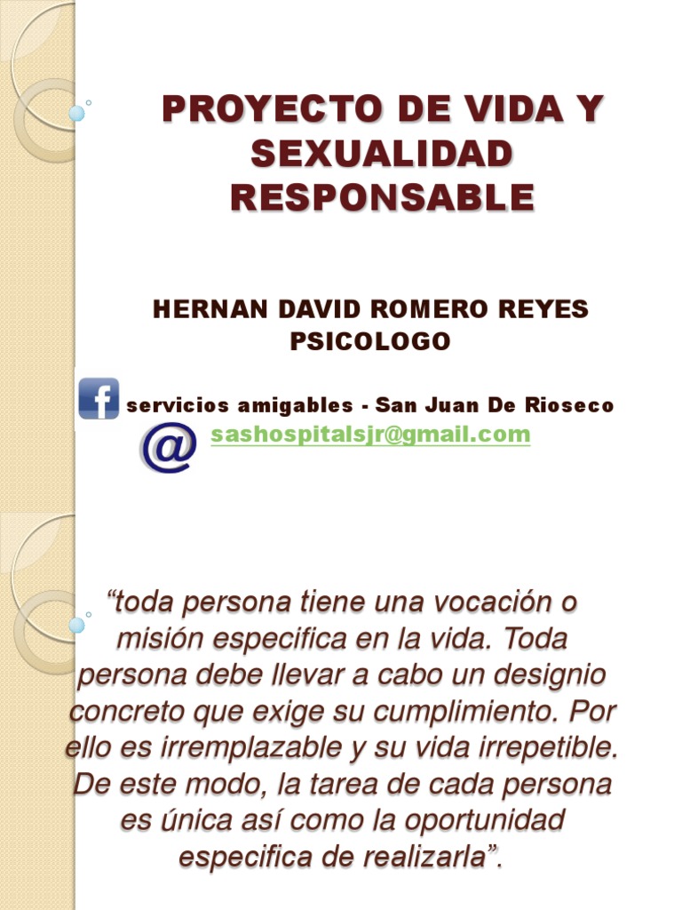 Proyecto De Vida Y Sexualidad Responsable Adultos Juventud Prueba Gratuita De 30 Días Scribd 