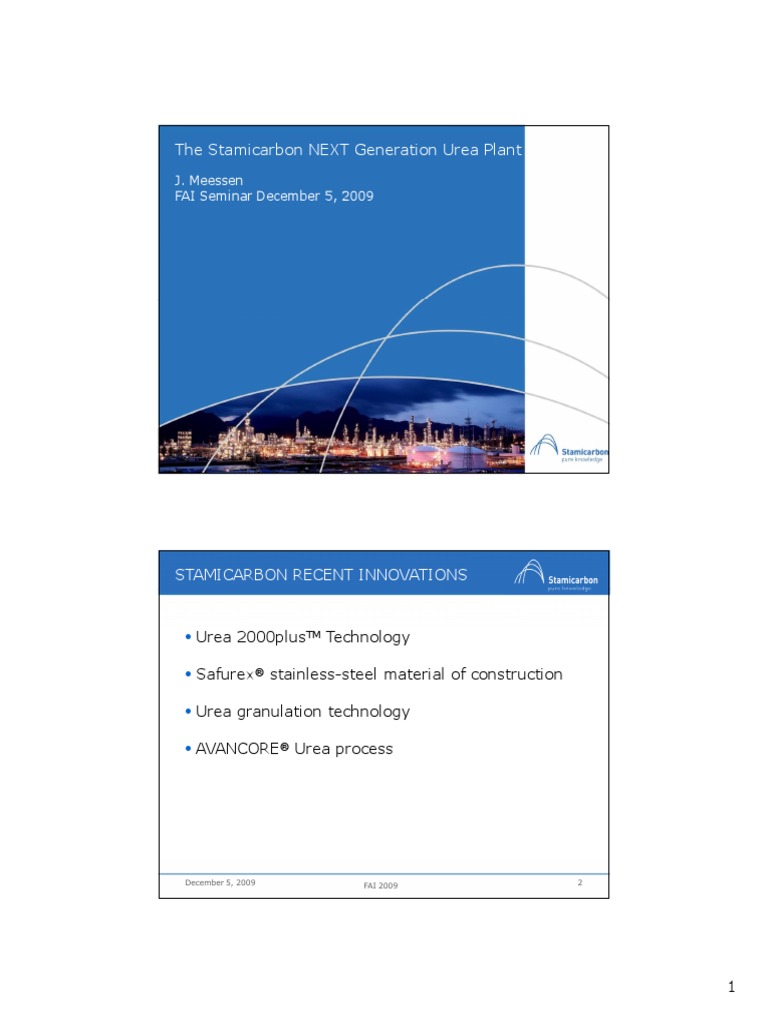 04 The Stamicarbon NEXT Generation Urea Plant J Meessen | PDF | Urea ...