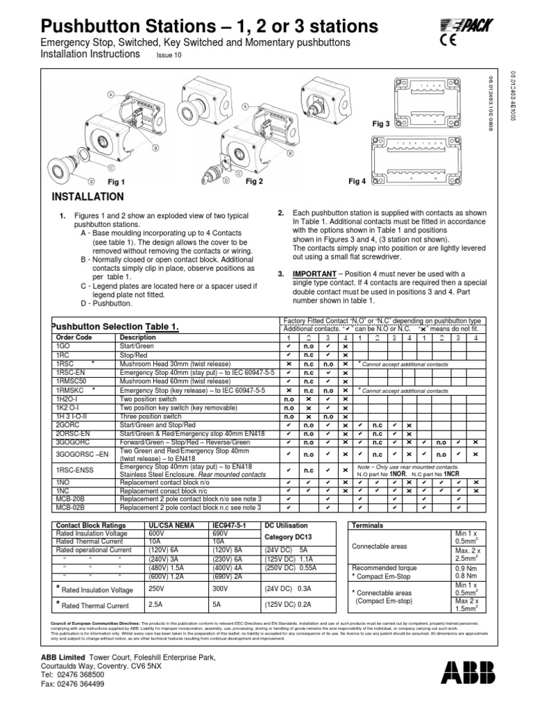 Pushbutton Stations - 1, 2 or 3 Stations | PDF | Switch | Components