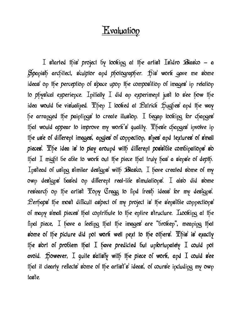 Evaluation | PDF | Illusion | Composition (Visual Arts)