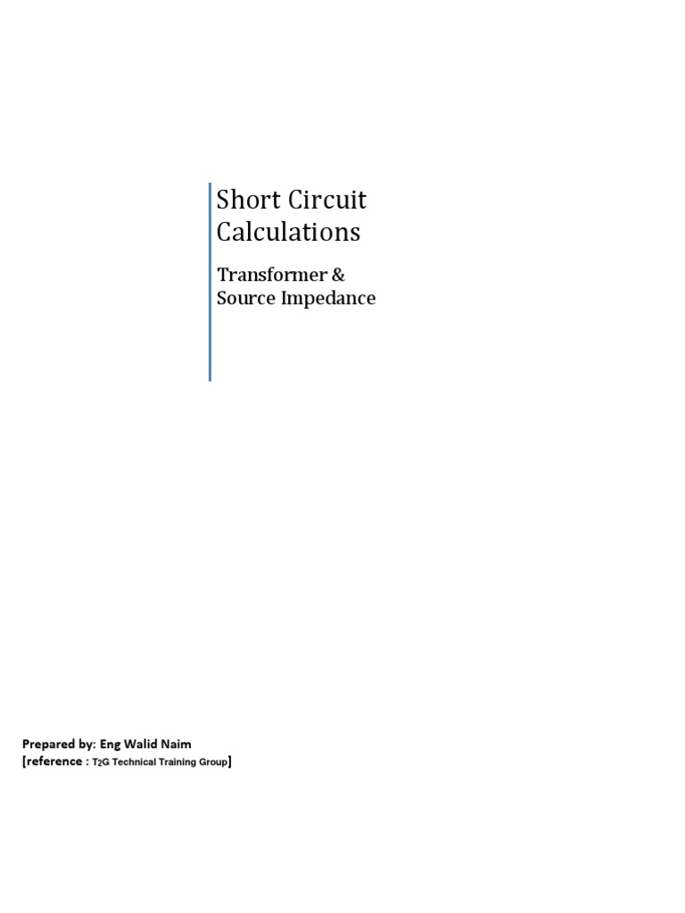 Short Circuit Calculations: Transformer & Source Impedance | PDF ...