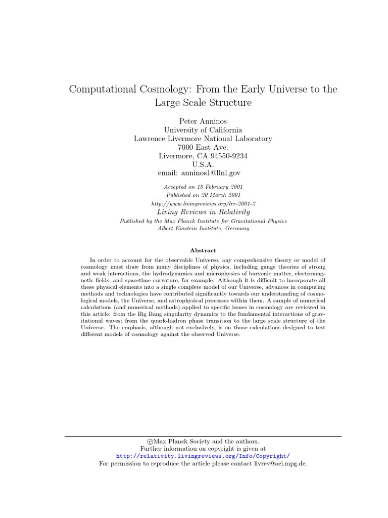 Computational Cosmology: From The Early Universe To The Large Scale ...