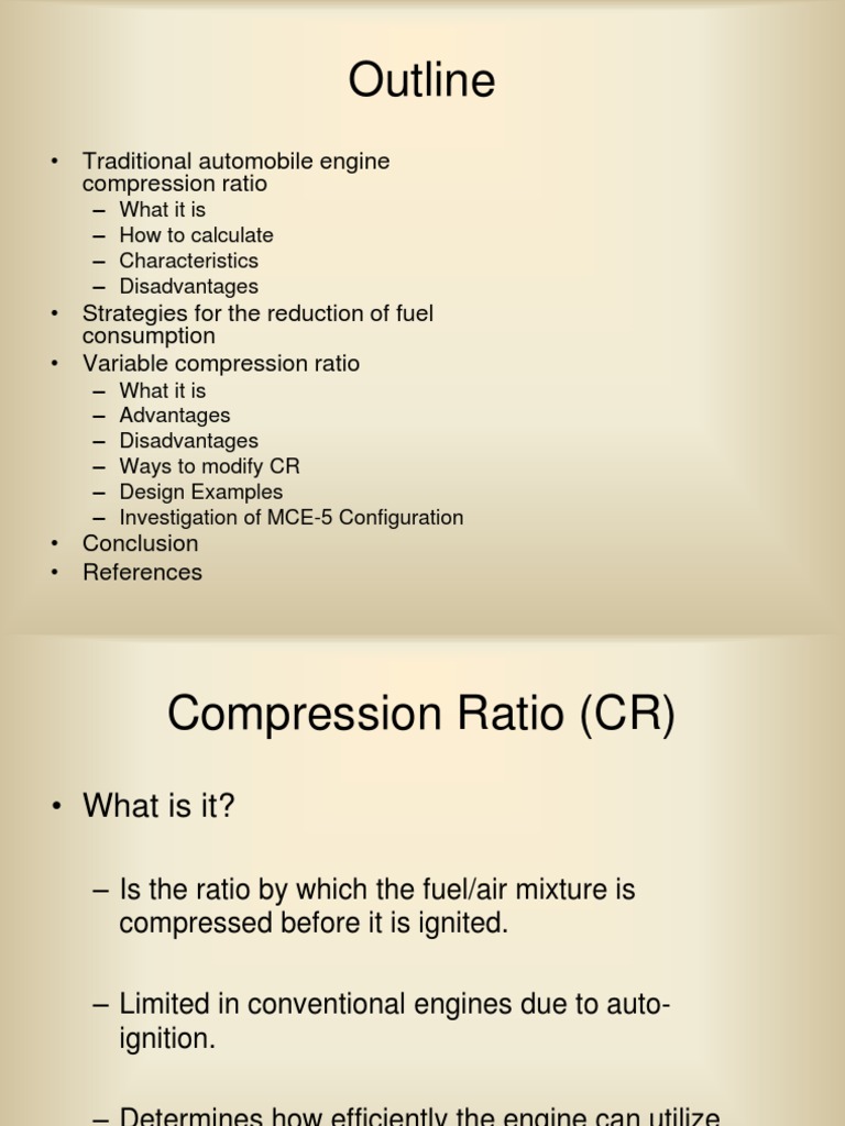 Variable Compression Ratio Engines | PDF | Fuel Efficiency | Engines