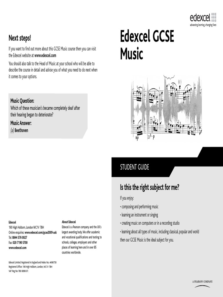 Edexcel GCSE Music: Next Steps! | PDF | Musical Compositions ...