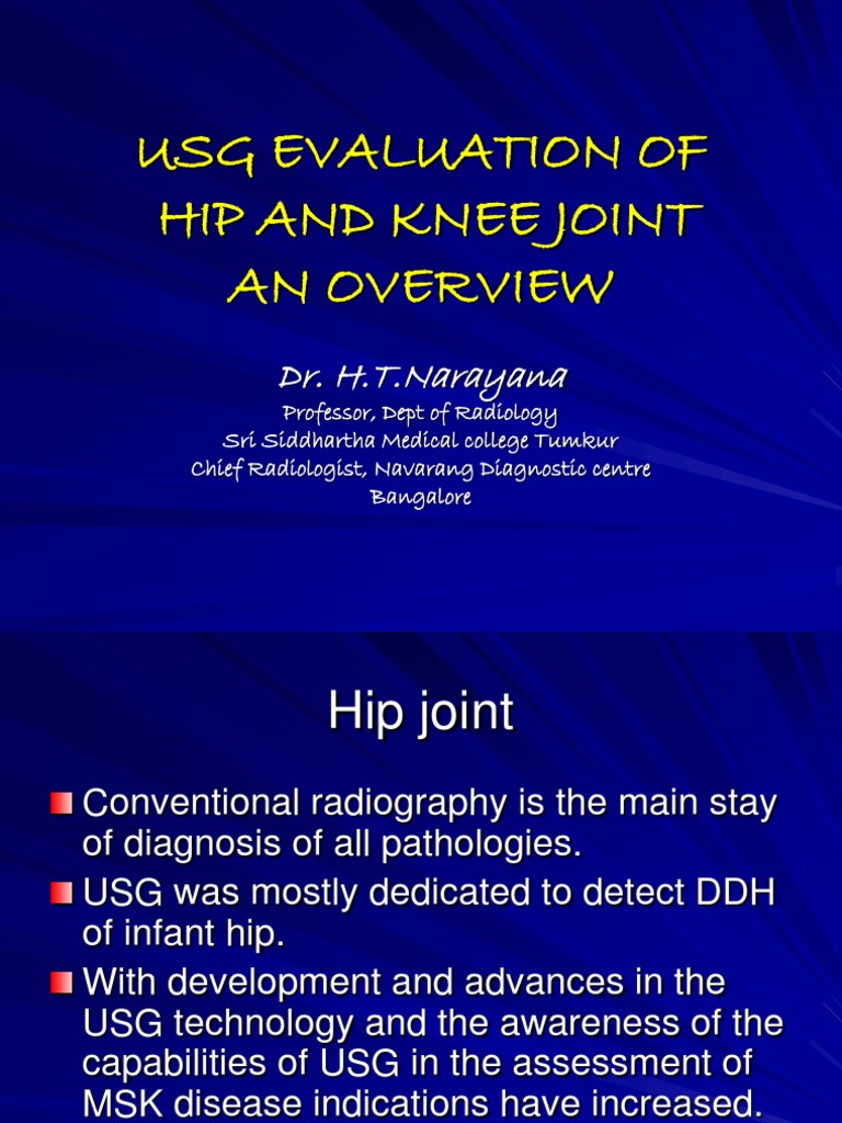 USG - Hip & Knee-Dr - Narayan | PDF | Knee | Hip