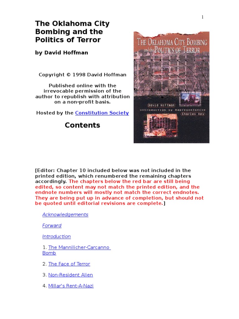 The Oklahoma City Bombing and The Politics of Terror | PDF | Bomb ...
