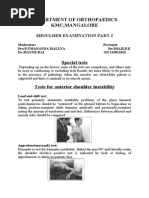 Speeds Test Supraspinatus Test Whipple Test Yergasons Test | PDF ...