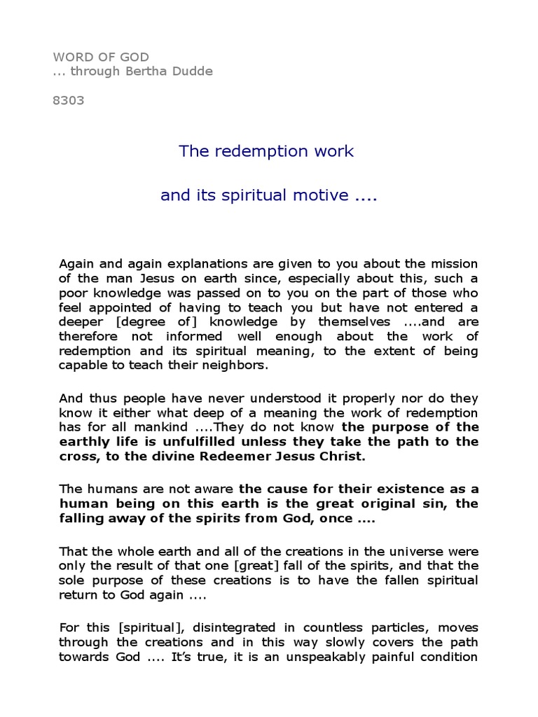 8303 The Redemption Work and Its Spiritual Motive .... | Download Free ...