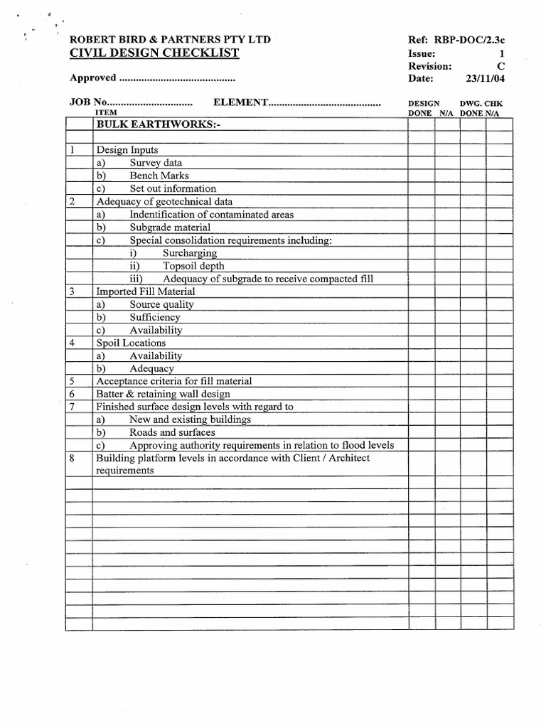 Civil Design Checklist | PDF | Foreign Language Studies | Home & Garden