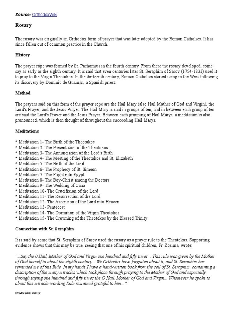 Orthodox, Coptic, Ethiopian & Eastern Rite Catholic Rosaries | PDF ...