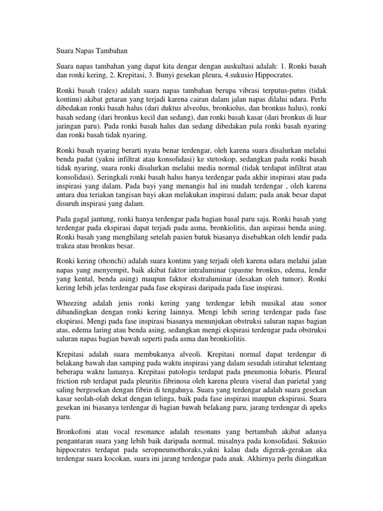 Suara Napas Tambahan | PDF