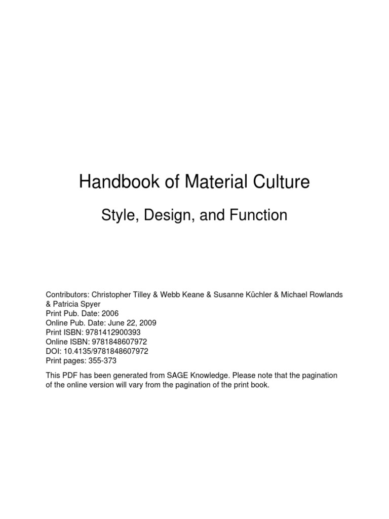 Style, Design, and Function | PDF | Material Culture | Anthropology