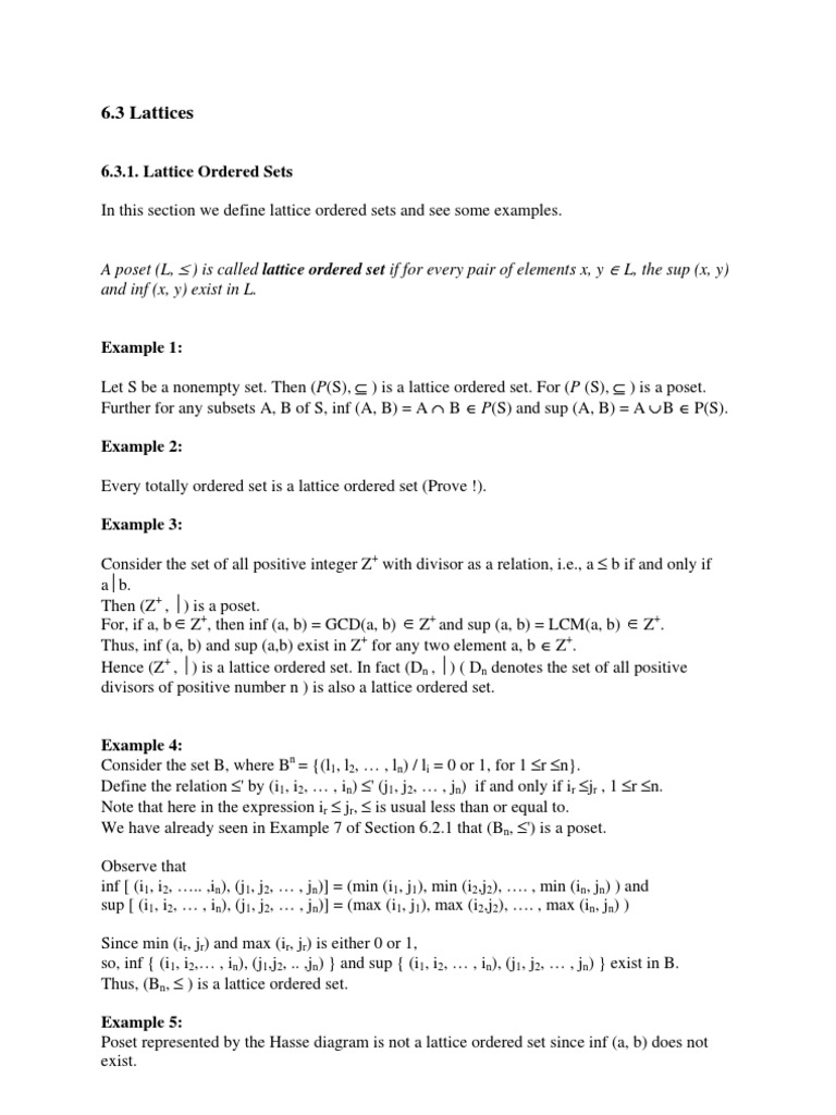 Lattices | PDF | Functions And Mappings | Mathematical Logic