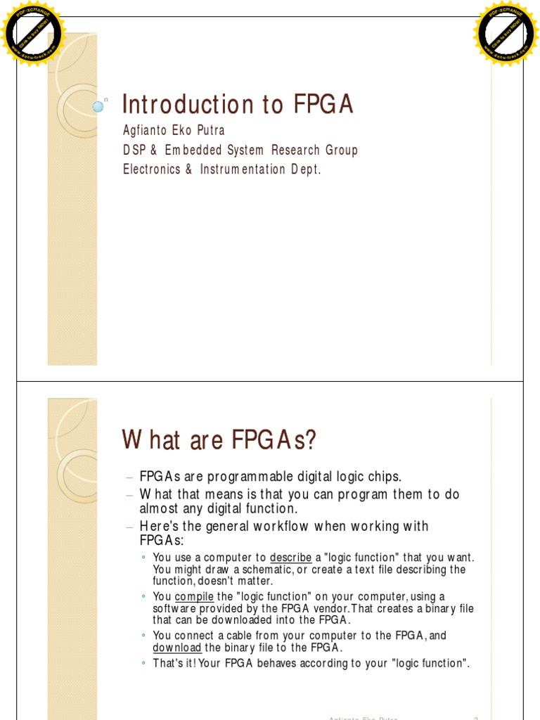 Introduction To FPGA Introduction To FPGA | Download Free PDF | Field ...