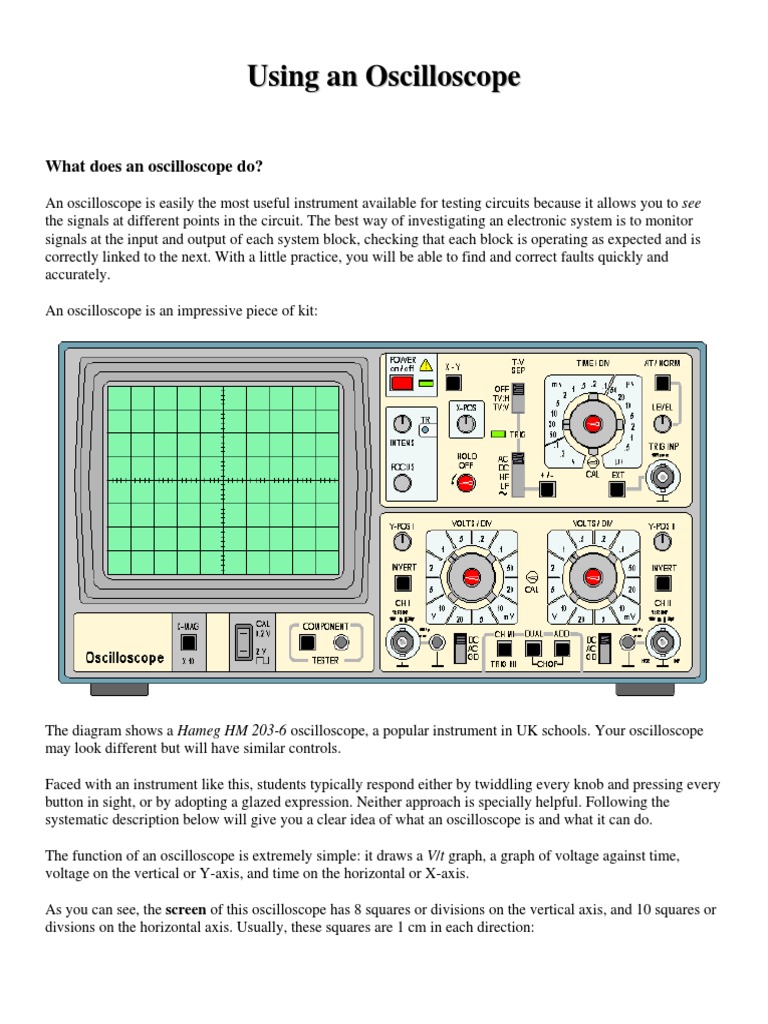 Using An Oscilloscope | PDF | Vacuum Tube | Manufactured Goods