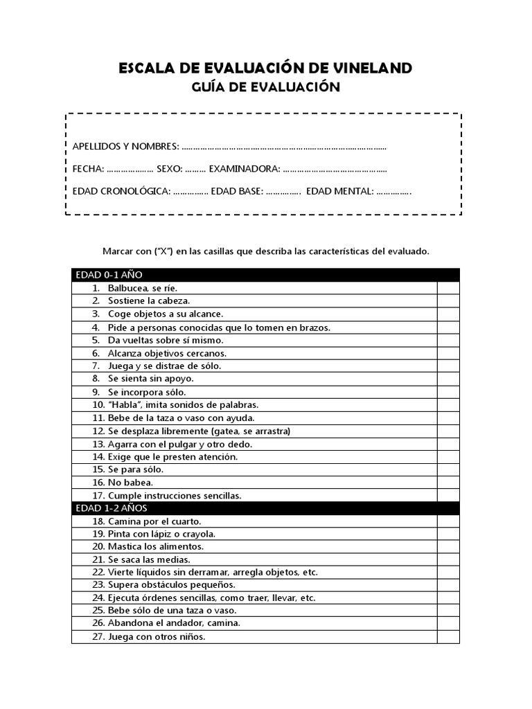 Échelle Vineland 2 Accessible – Vineland 2 Français Pdf – CISHZD