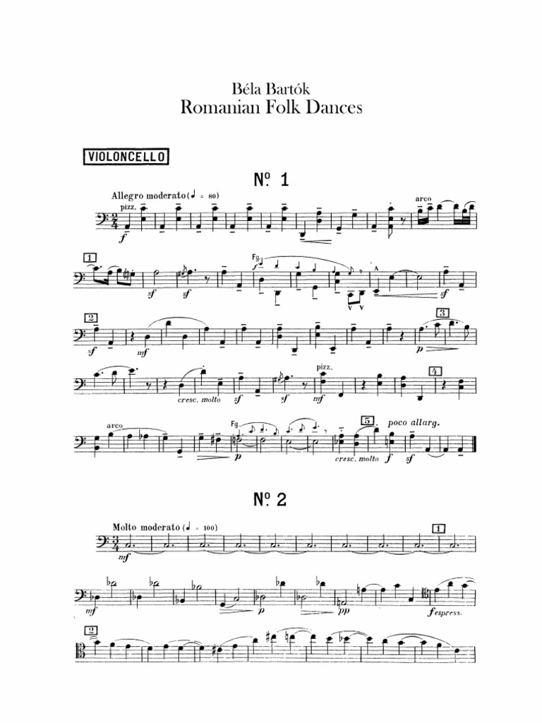 -Bartok Romanian Folk Dances Cello