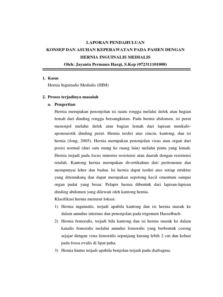 LP Hernia Inguinalis Medialis R.ibs | PDF